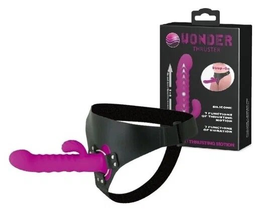 Страпон Dual Peak, перезаряжаемый, 7 функций вибрации, 20 см