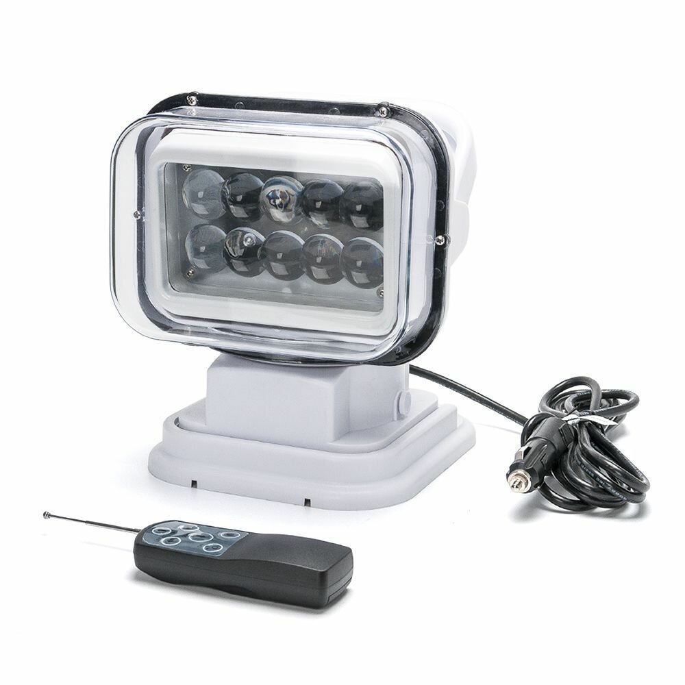 Светодиодный фароискатель 50W (5W*10) Spot beam с ПДУ универсальный