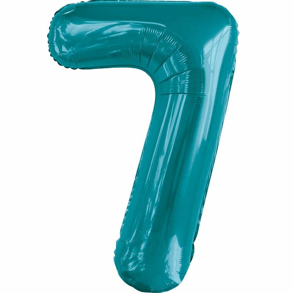 Фольгированный шар цифра семь - 7 тиффани, 102 см (40 дюймов) с гелием