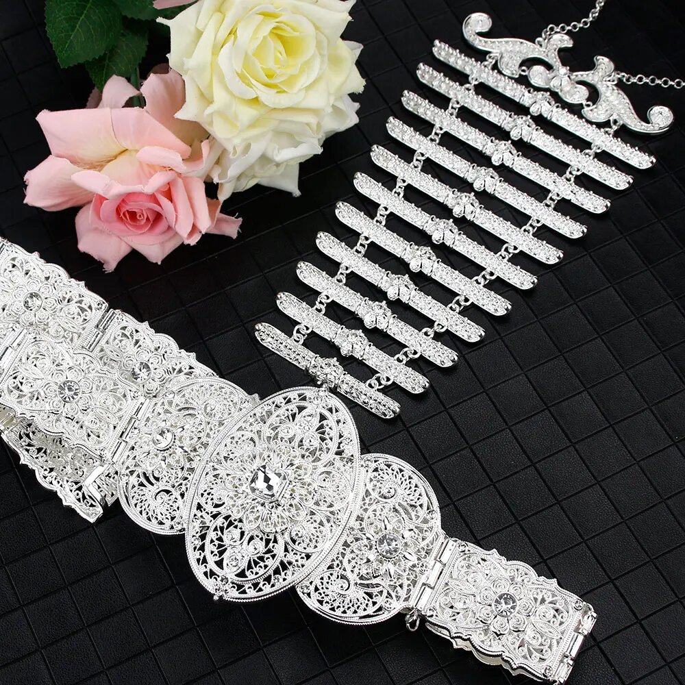 Серебряный пояс и нагрудник Sunspicems, Metal color: 261U45SILVER