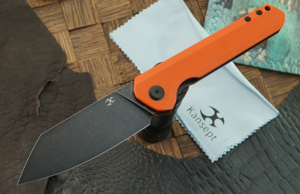 Складной нож Kansept Knives Bulldozer, сталь D2, рукоять оранжевый G-10