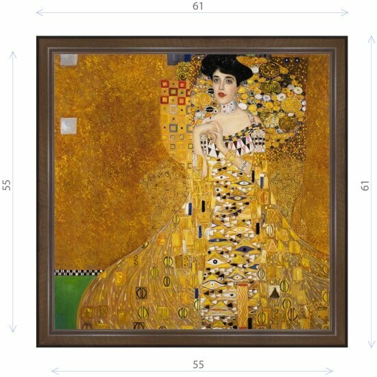 Картина Декор Депо Густава Климта Портрет Адель Блох-Бауэр Матовая бумага в раме без стекла 61х61 см