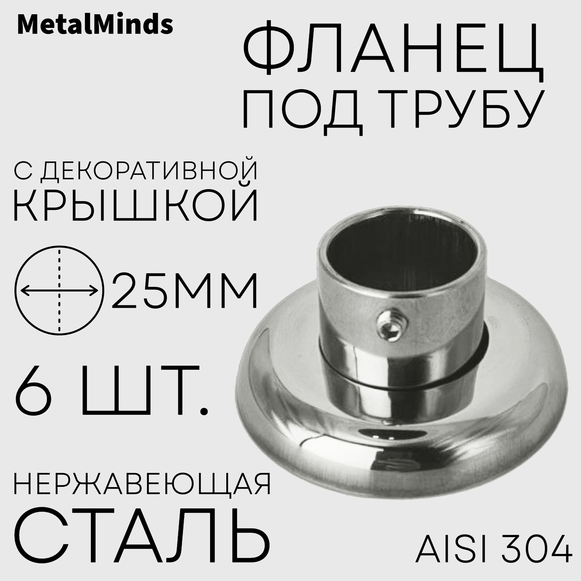 Фланец под трубу с декоративной крышкой