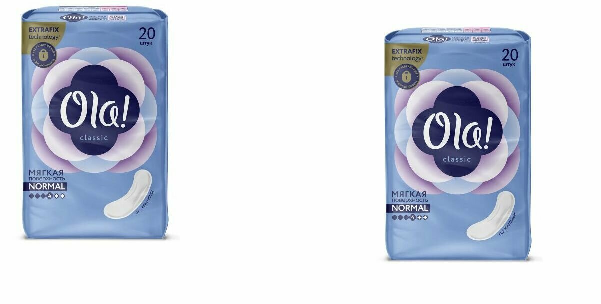 Ola! Прокладки женские гигиенические CLASSIC " Soft", толстые, 20 шт, 2 упаковки