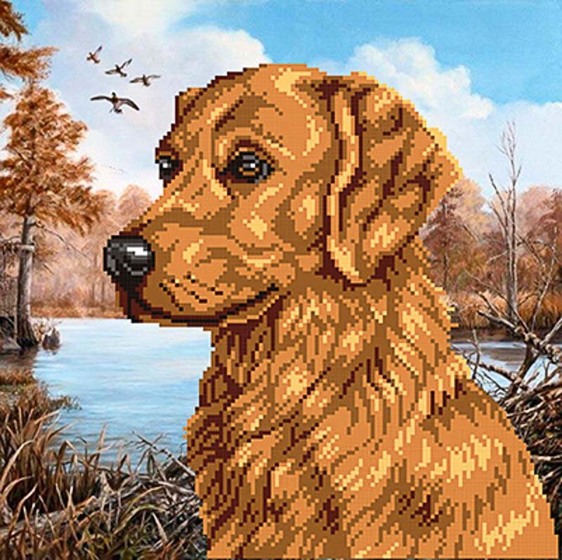 Канва/ткань с рисунком М. П. Студия для вышивания бисером №1 40 см х 40 см Г-097 На охоте