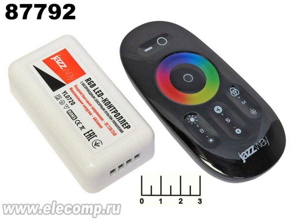 Контроллер для светодиодной ленты RGB + ПДУ RF 12-24V/3*6A 216-432W YL0720/0820 (черный, белый)