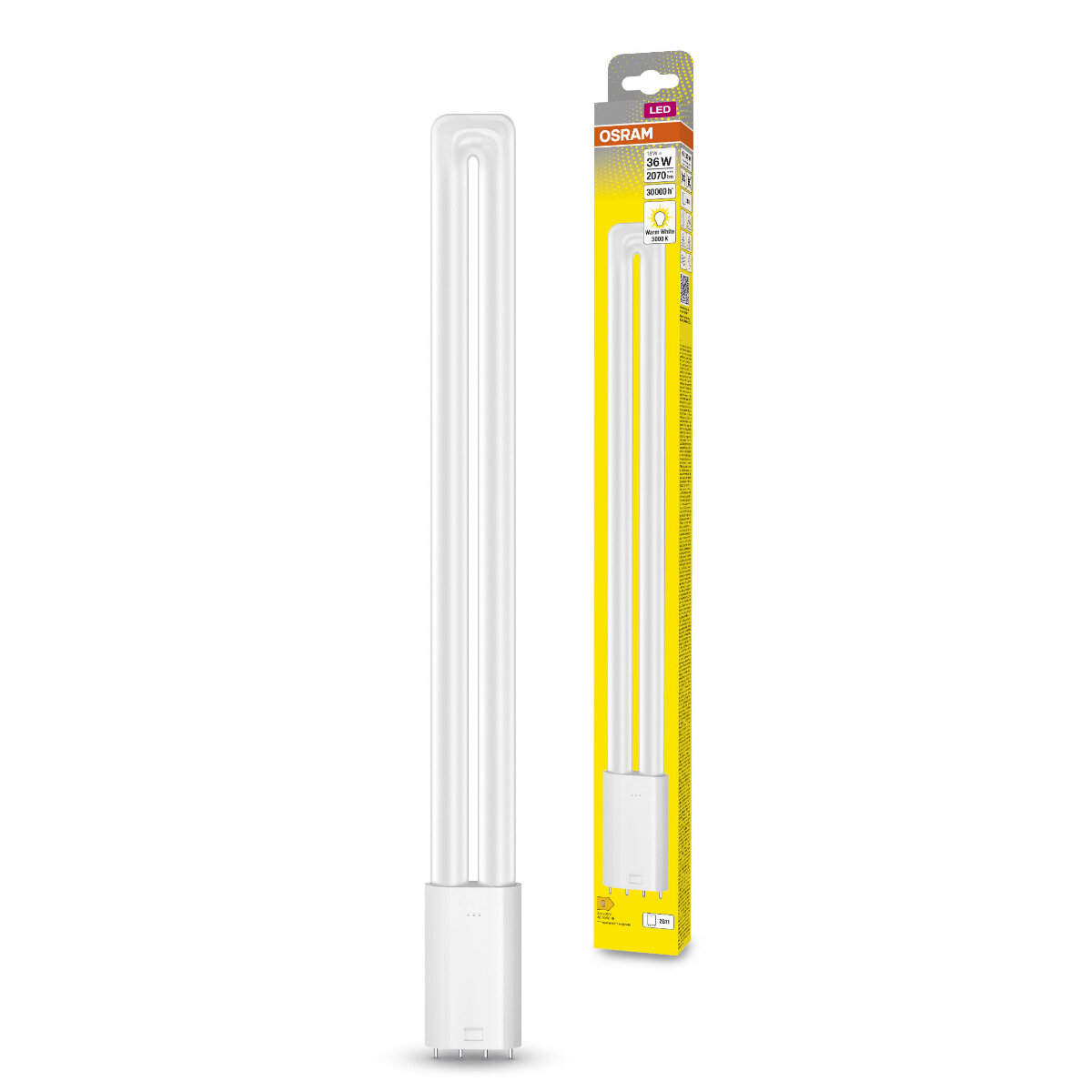 Лампа светодиодная OSRAM LED Dulux Special, 2070лм, 18Вт замена 36Вт, 3000К теплый белый свет, цоколь 2G11, колба Special, угол пучка 140