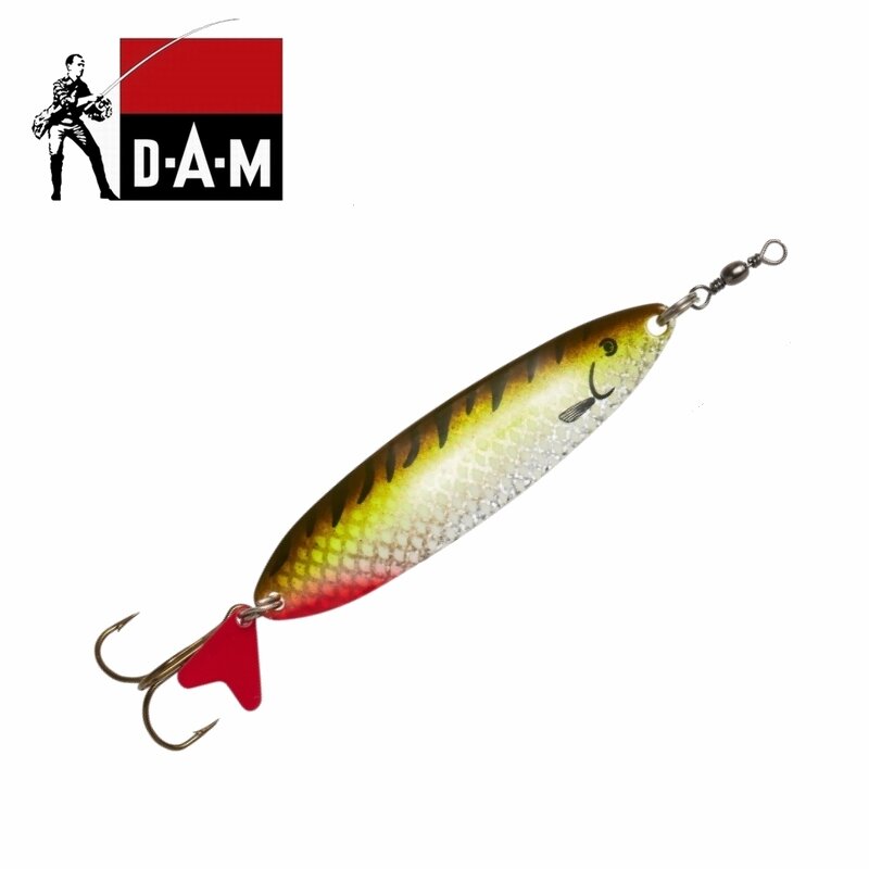 Блесна Колеблющаяся DAM Effzett Slim Standart 85мм/24гр, цвет Olive/Chart Tiger UV