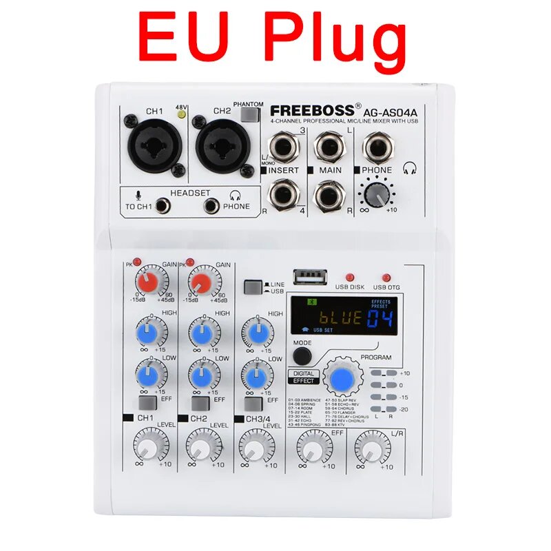 FREEBOSS AG-AS04A 4-канальный аудиомикшер