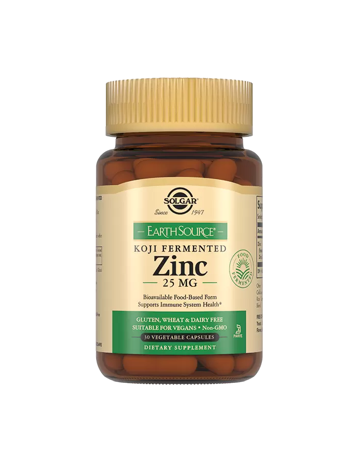 Солгар Цинк 25 мг в ферментированной культуре Коджи, капсулы массой 808 мг +/- 10%, 30 шт.