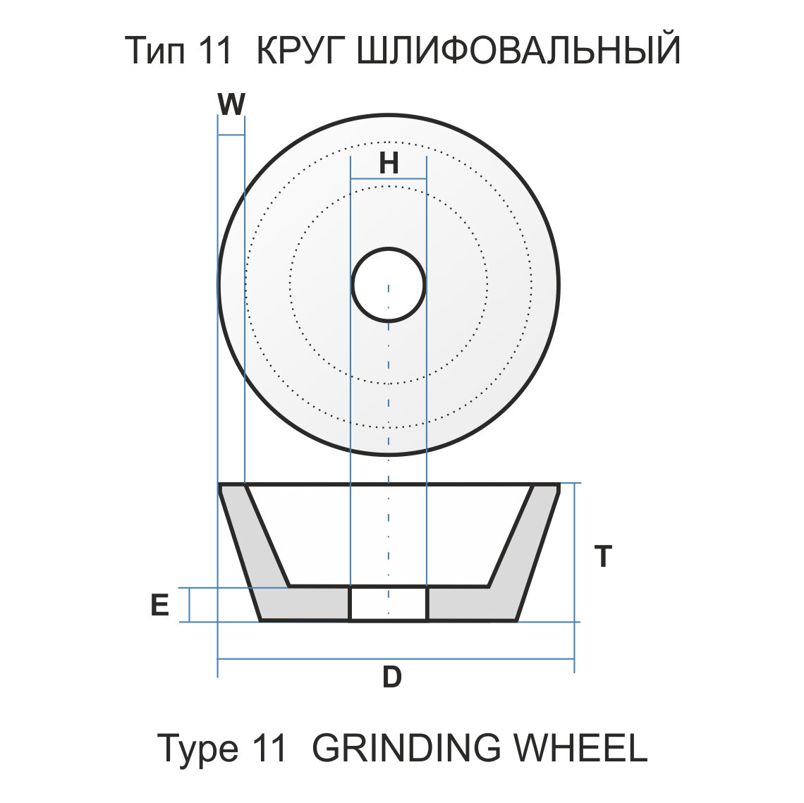 Луга-Абразив 4603347395752 Круг шлифовальный 11 110 55 22.23 14А 36 O B 45