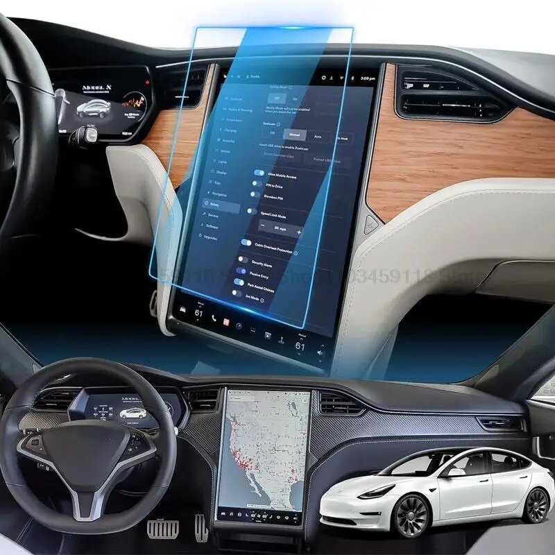 Защитная пленка из закаленного стекла для Tesla Model X 2017-2021, 17-дюймовый автомобильный GPS-навигатор, радио, аксессуары против царапин