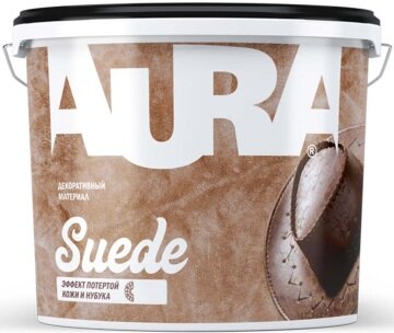 Декоративная Штукатурка Aura Dekor Suede 1кг Матовая с Эффектом Замши, Потертой Кожи, Нубука / Аура.