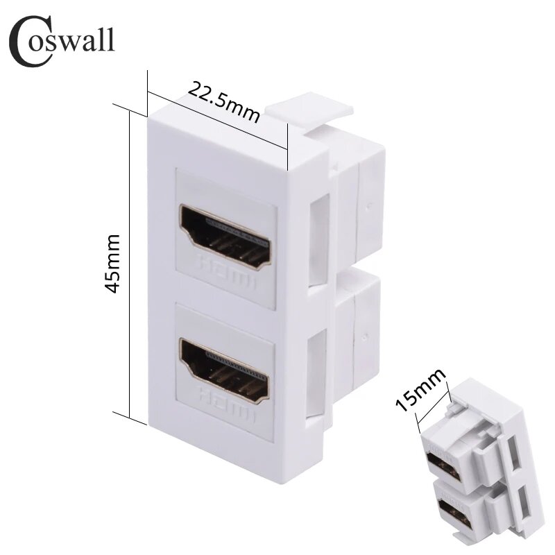 Coswall Настенная HDMI розетка 2 X HDMI 2.0 F2F