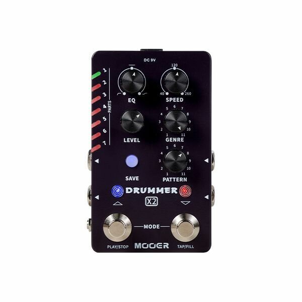 MOOER Drummer X2 Professional Stereo Multi Drum Machine с функцией заполнения, функцией Tap Tempo, программным обеспечением Editor для электрогитары, бас-гитары