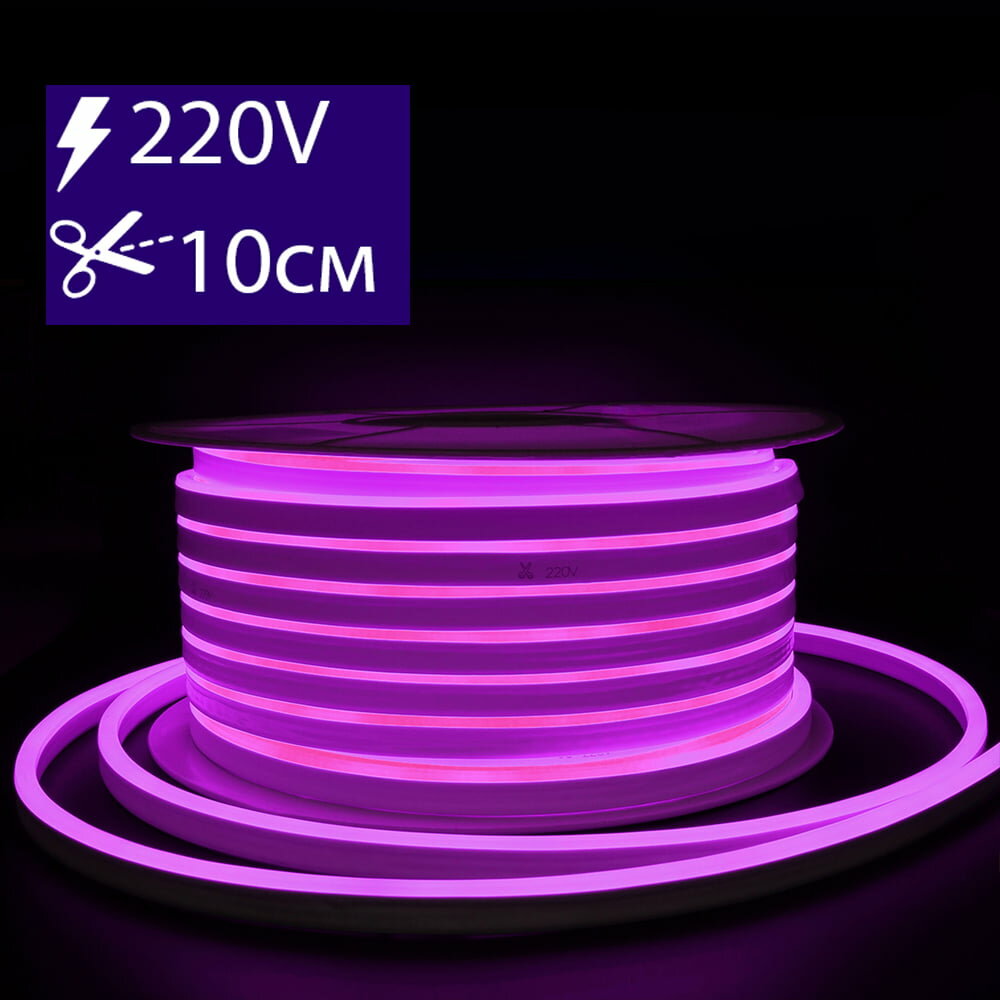 Гибкий неон ShopLEDs Гибкий неон SL SMD2835, 120led/m, 220V AC, 8х16мм, 10см (розовый), 10м