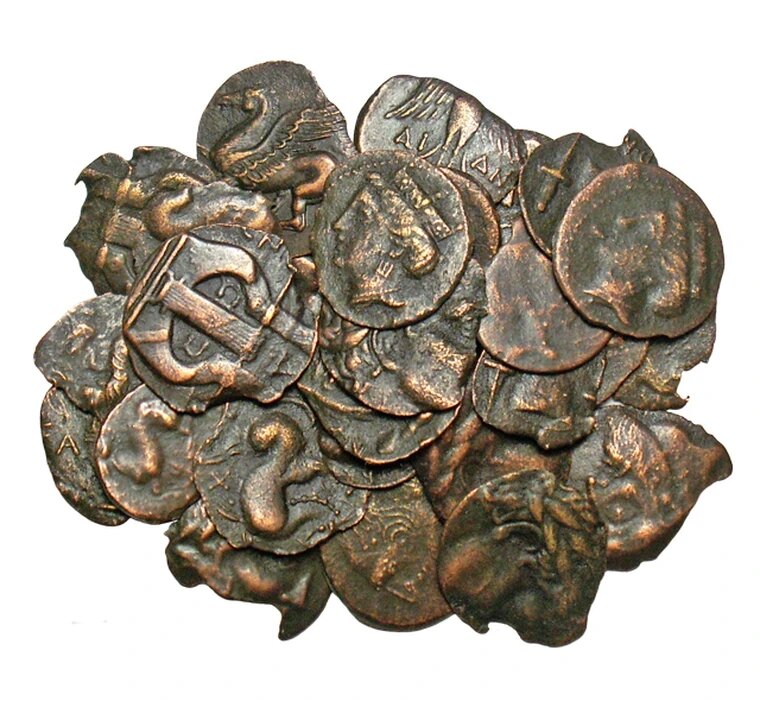 Античная монета сувенирная копия брак чекана, медь 1 штука т/н монеты, нумизматика, деньги для коллекции