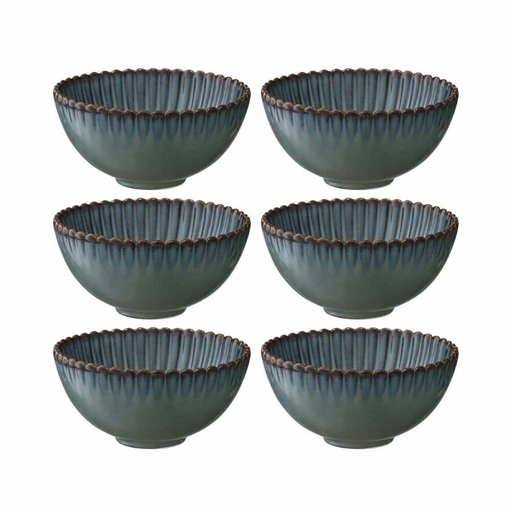 Набор салатников Tkano Kitchen Spirit, фарфор, темно-серый, 750 мл, 6 шт.