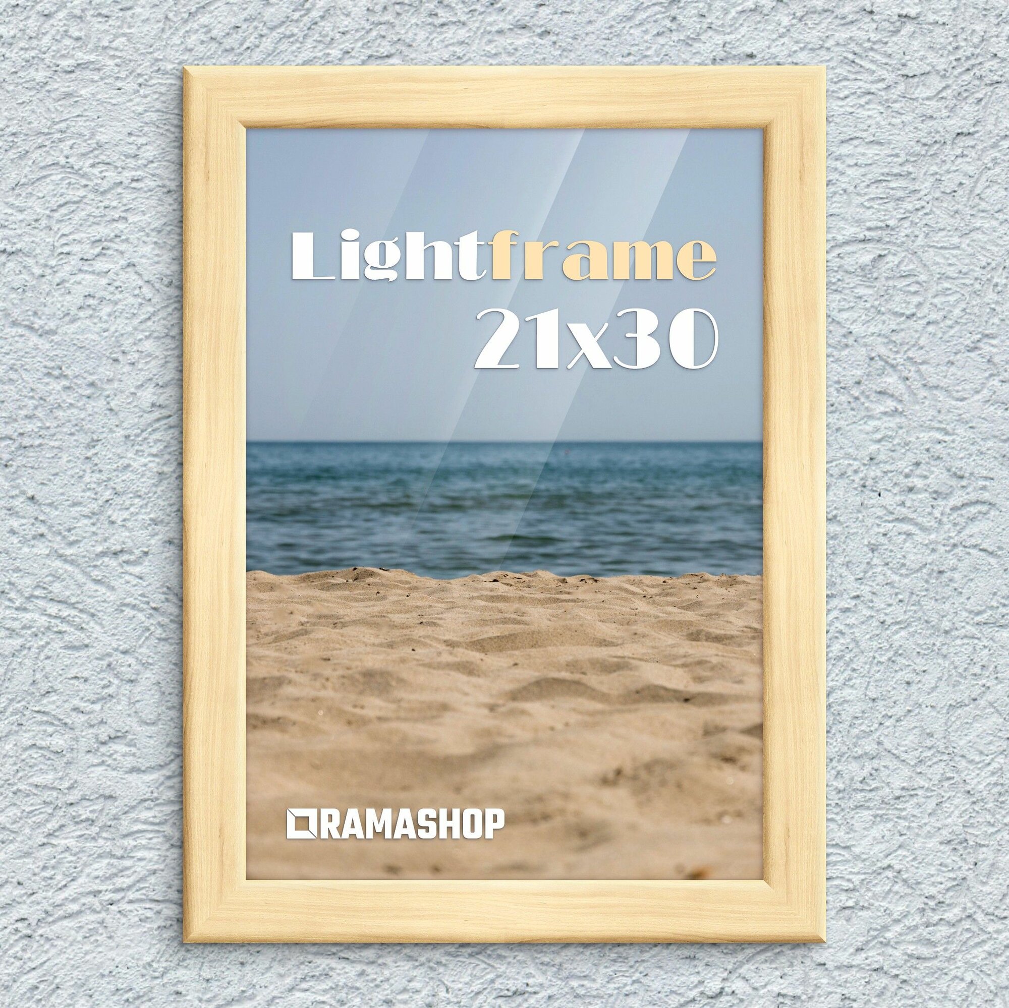 Рамка для фото 21х30. Серия "Light Frame". Фоторамка деревянная. Профиль 2416. Сращенная сосна, неокрашенная
