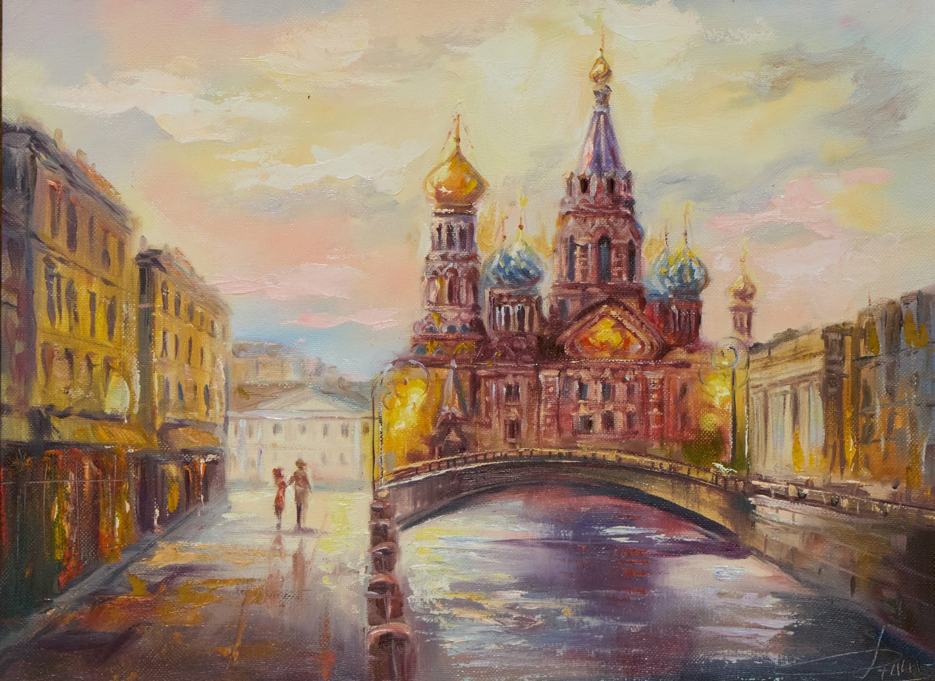 Канал Грибоедова, Дмитрий Тишков, 2022, Импрессионизм, Лён, Масло