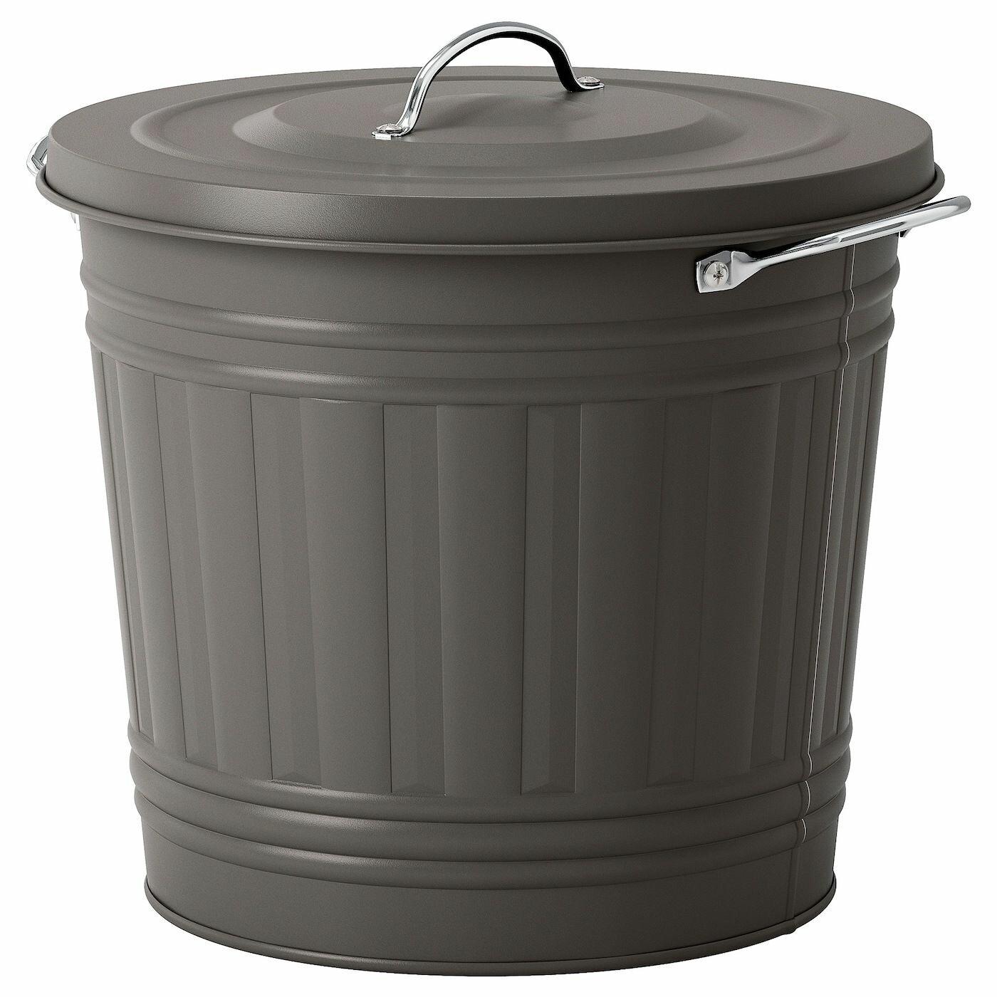 Металлическая корзина с крышкой KNODD IKEA 16 l серый 603.122.49