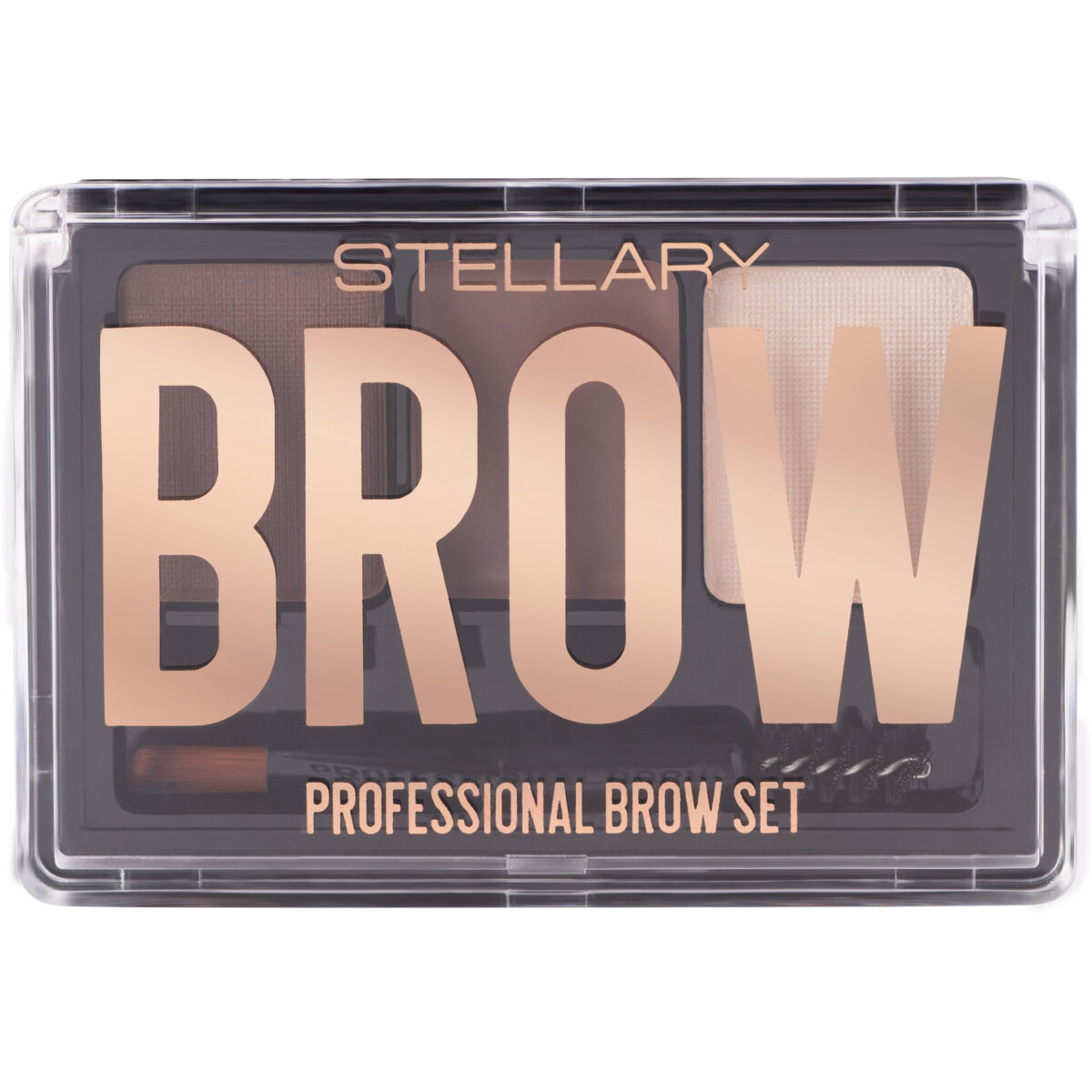 Набор для бровей Stellary Professional Brow set, тон 02 brunette, 2,40 г