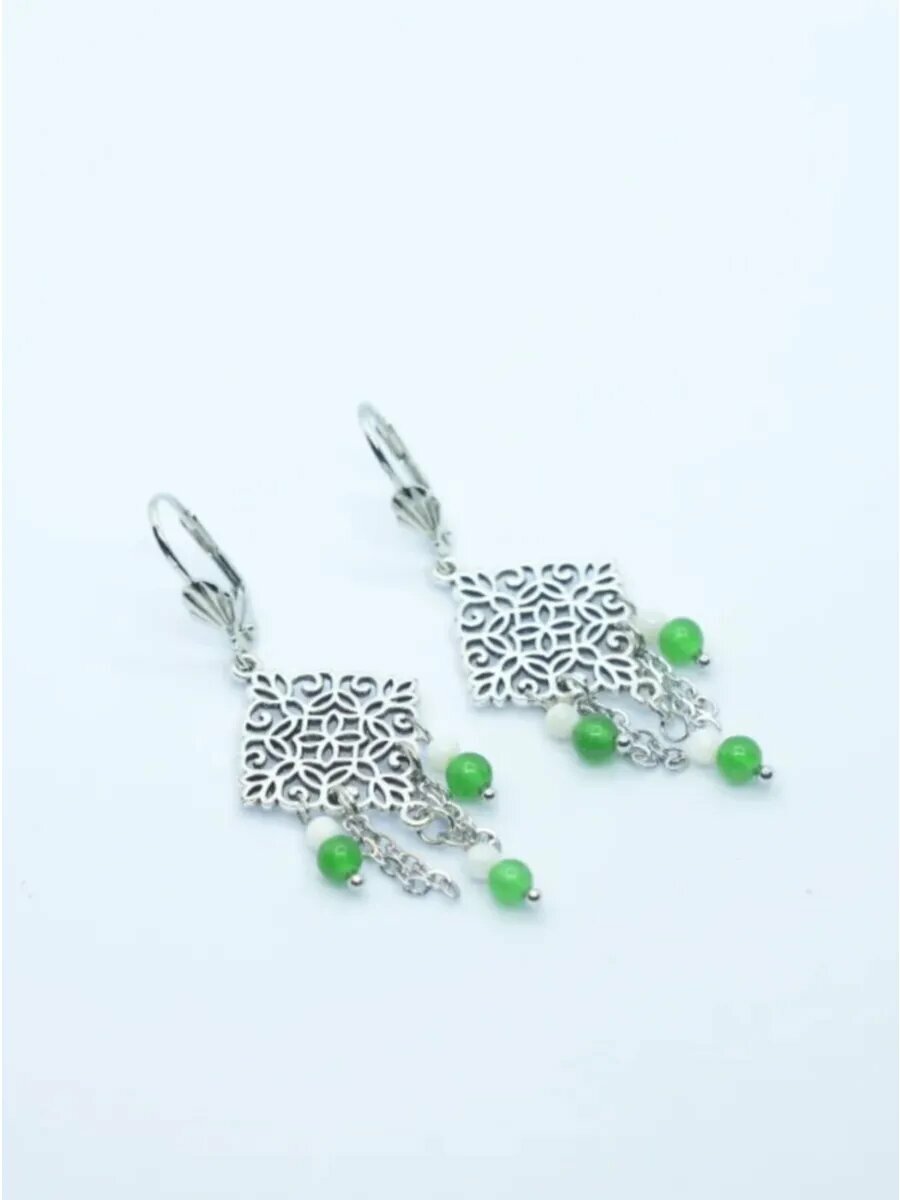 Серьги с подвесками, перламутр