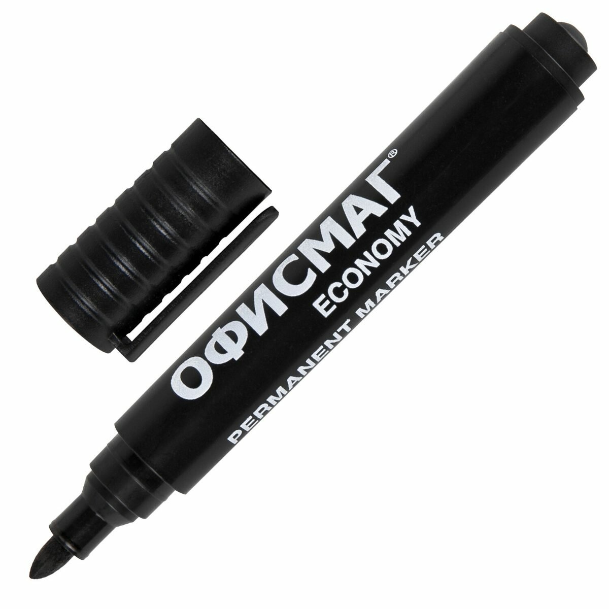 Маркер перманентный Офисмаг Economy (3мм, круглый наконечник, черный) (152484), 12шт.