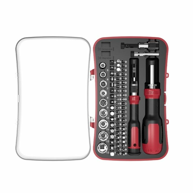 Набор отверток с храповым механизмом-красный-77 в 1