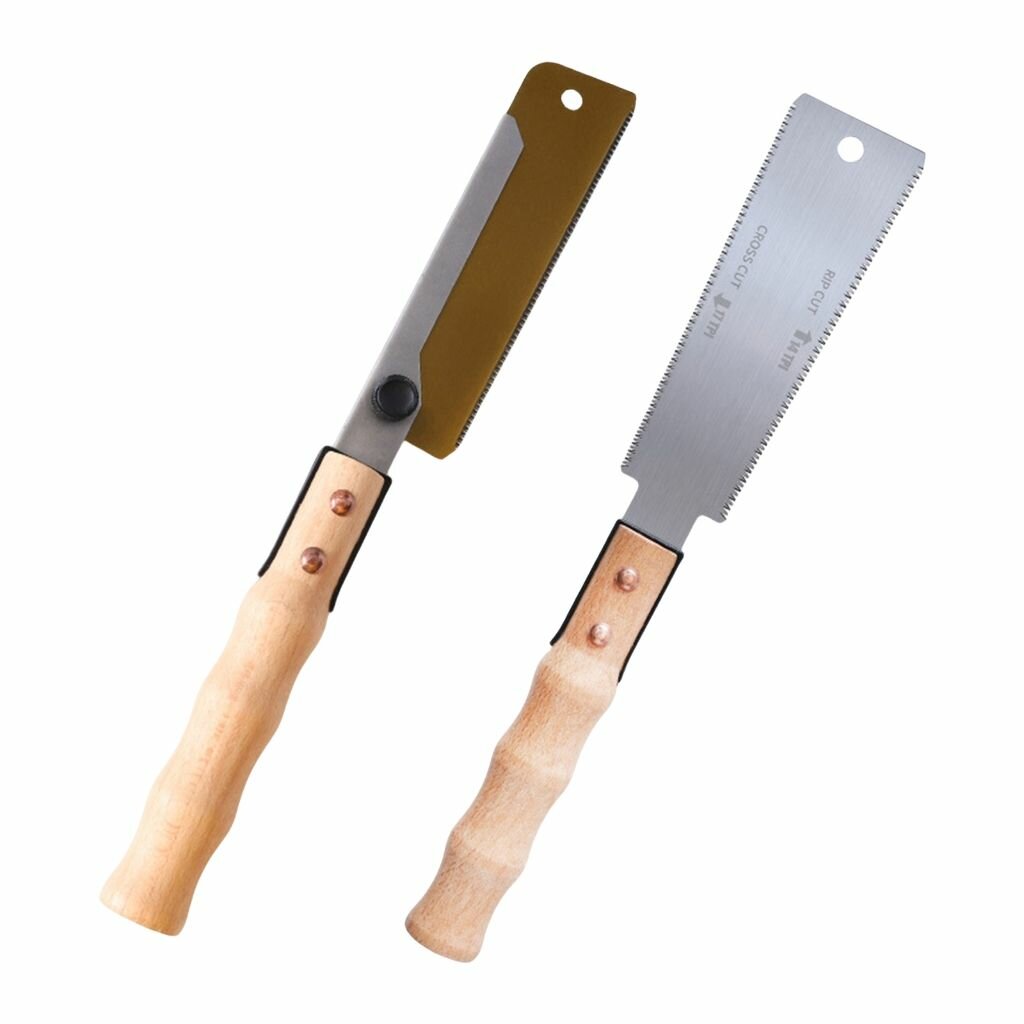 (2шт) 7 японская зажимная пила с двойной боковой пилой - золотая + большая головка