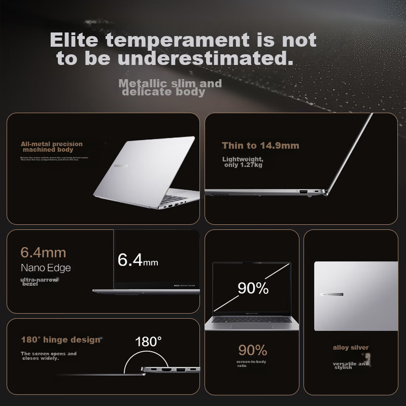 Ноутбук ASUS Baoxiao 6 Pro AI 14 дюймов (New 2nd Gen Core Ultra5, 32GB RAM, 1TB, 2.5K 144Hz), PX485, silver