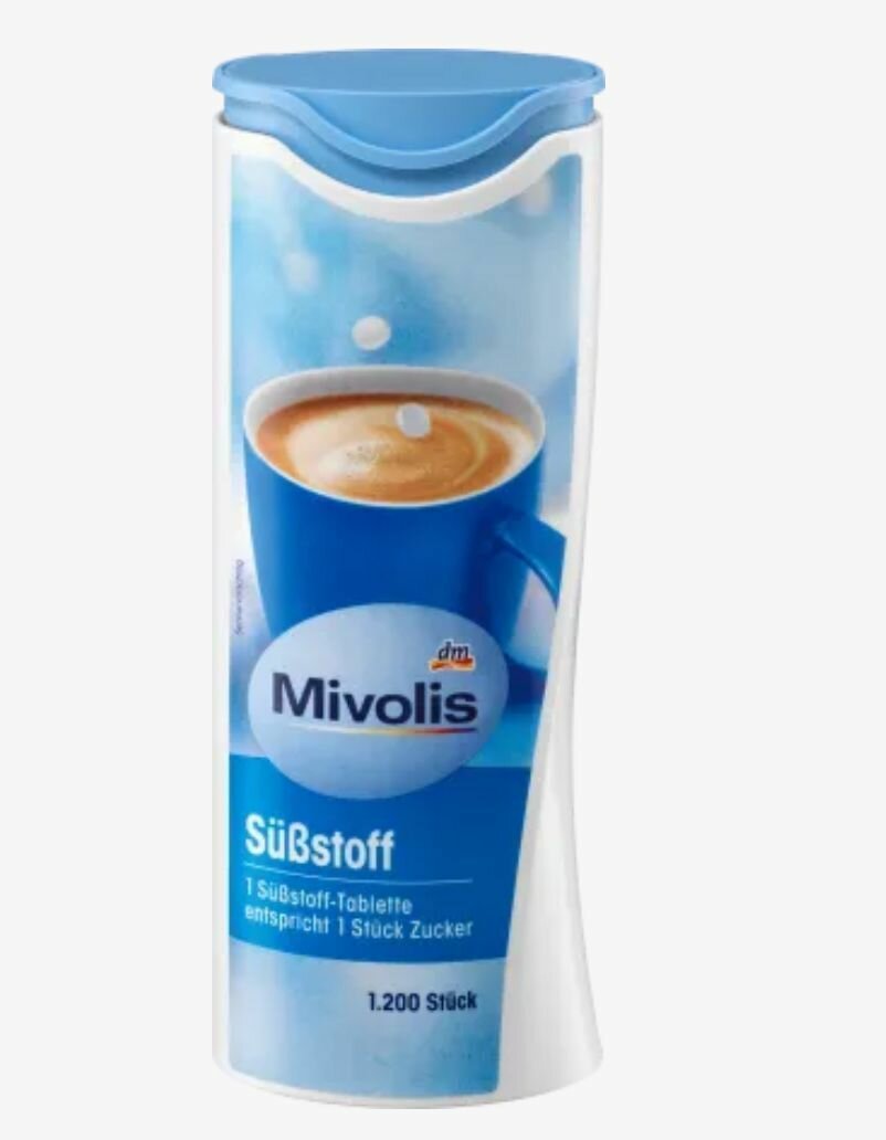 Сахарозаменитель Mivolis, 1200 таблеток, для напитков, в банке