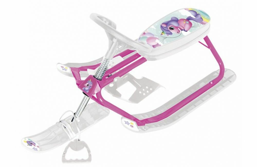 Снегокат СНК.10 "Kiddy" Единорог (метал. роз RAL 4003 пласт. белый