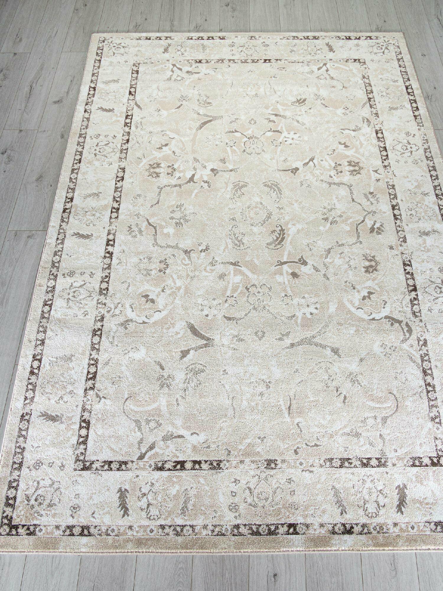 Ковер на пол в гостиную в спальню 200х300 см бежевый классический ворс 8 мм 339842 KoverVDom