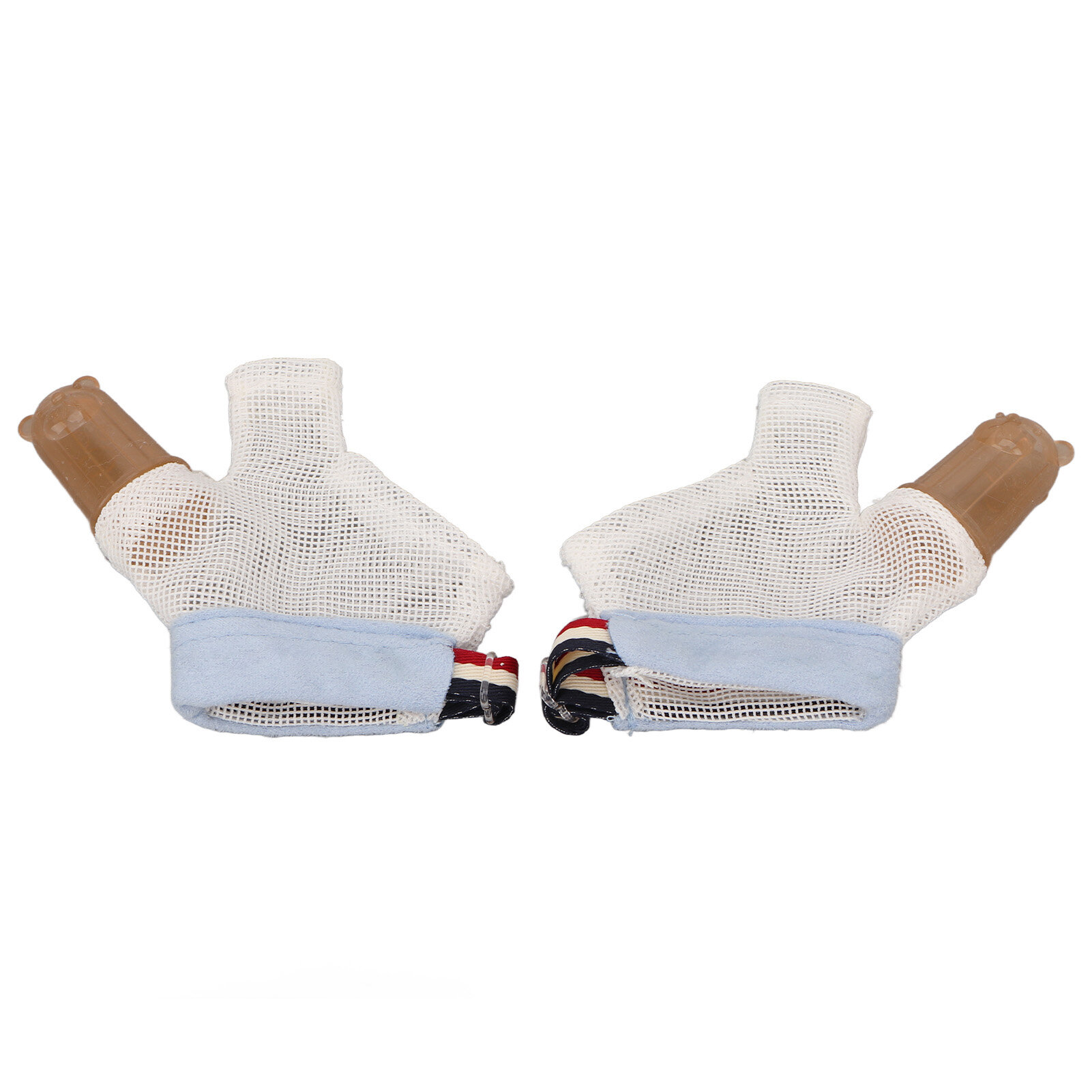 1 пара перчаток с упором для сосания большого пальца, мягкие регулируемые перчатки с пряжкой, защита для большого пальца для детей, синий цвет