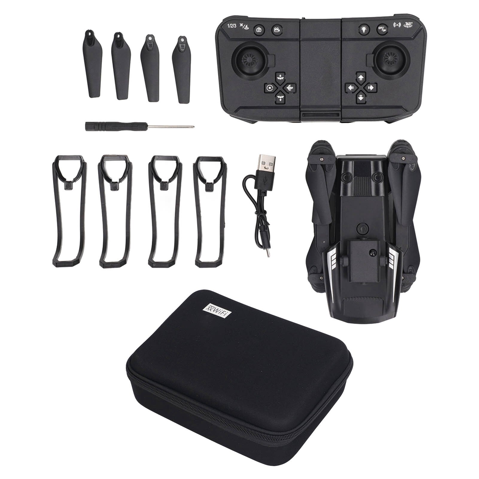 S162 RC Дрон для предотвращения препятствий, WIFI Дрон, Квадрокоптер с дистанционным управлением и двойной камерой 4K HD, светодиодная полоса зеленого света