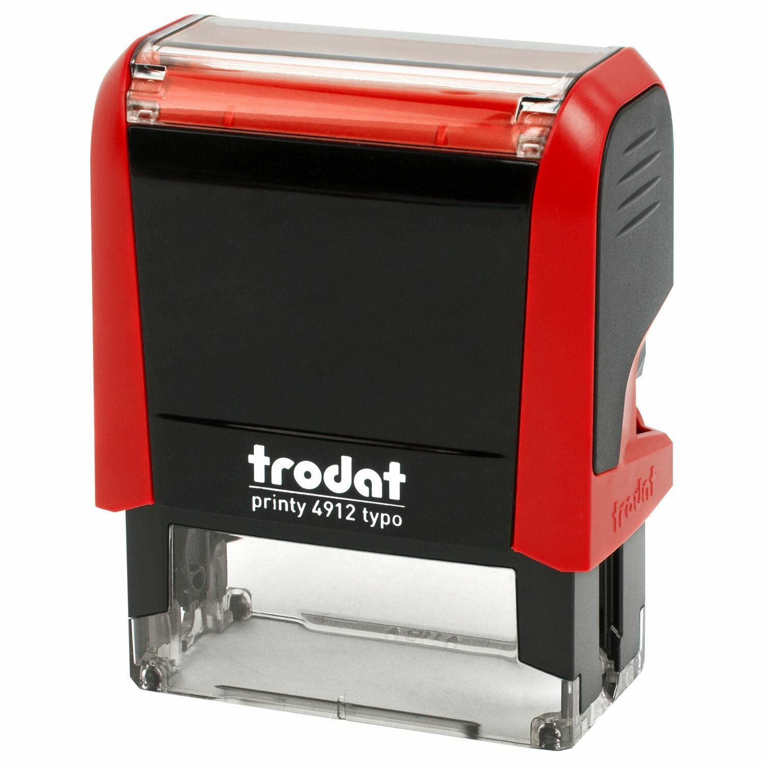 Штамп самонаборный Trodat 4 строки, 47х18 мм, синий, 4912P4/DB, корпус красный, кассы в комплекте
