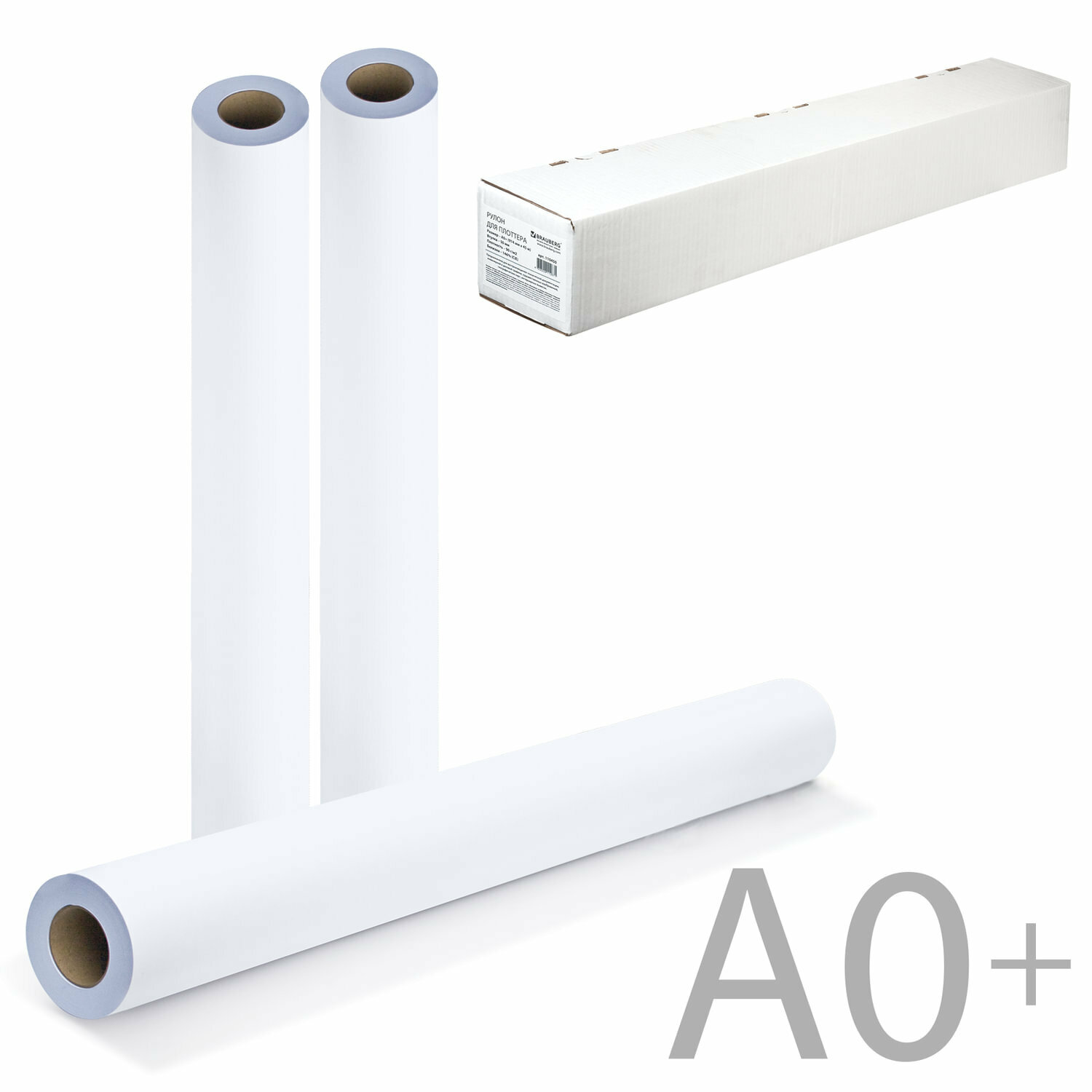 Рулон для плоттера Brauberg 914 мм, 45 м, втулка 50,8 мм, 90 г/м2, белизна CIE 146% (110450)