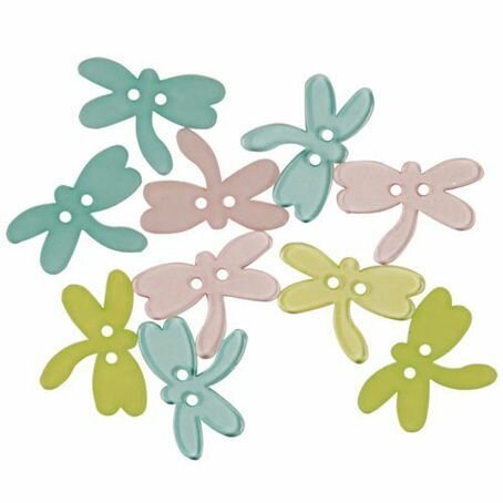 Пуговицы BLUMENTHAL LANSING "Favorite Findings", Стрекозы, микс цветов, 9 шт