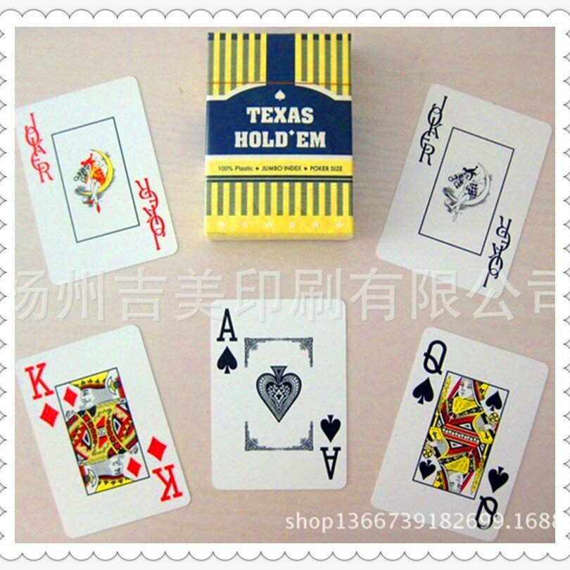 Игральные карты "Texas Hold'em", пластик, красные, 1 шт