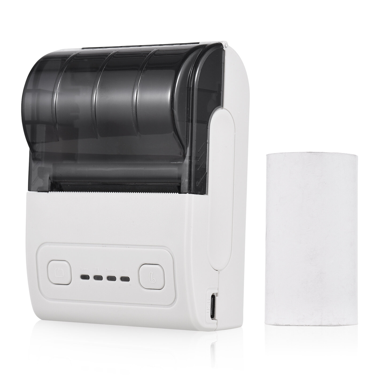Bisofice Portable Mini Thermal Printer 2 -дюймовый беспроводной USB -квитанция Билет Принтер билет с 57 -мм печатным бумажным рулоном, совместимый с Windows для iOS Android для продаж ресторанов.