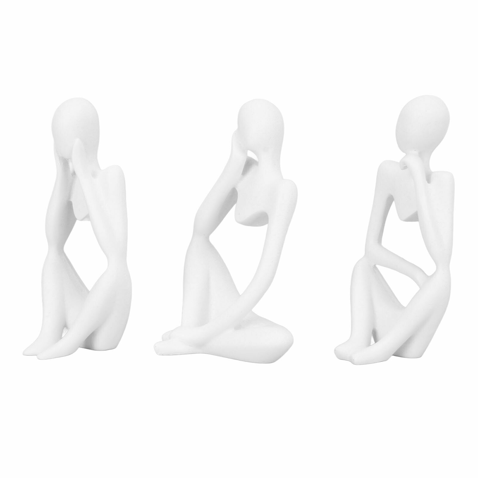 3 шт. Статуя Мыслителя Абстрактная Скульптура Белая Смола Мыслитель Скульптура Орнамент для Домашнего Стола Офиса Настольный Декор