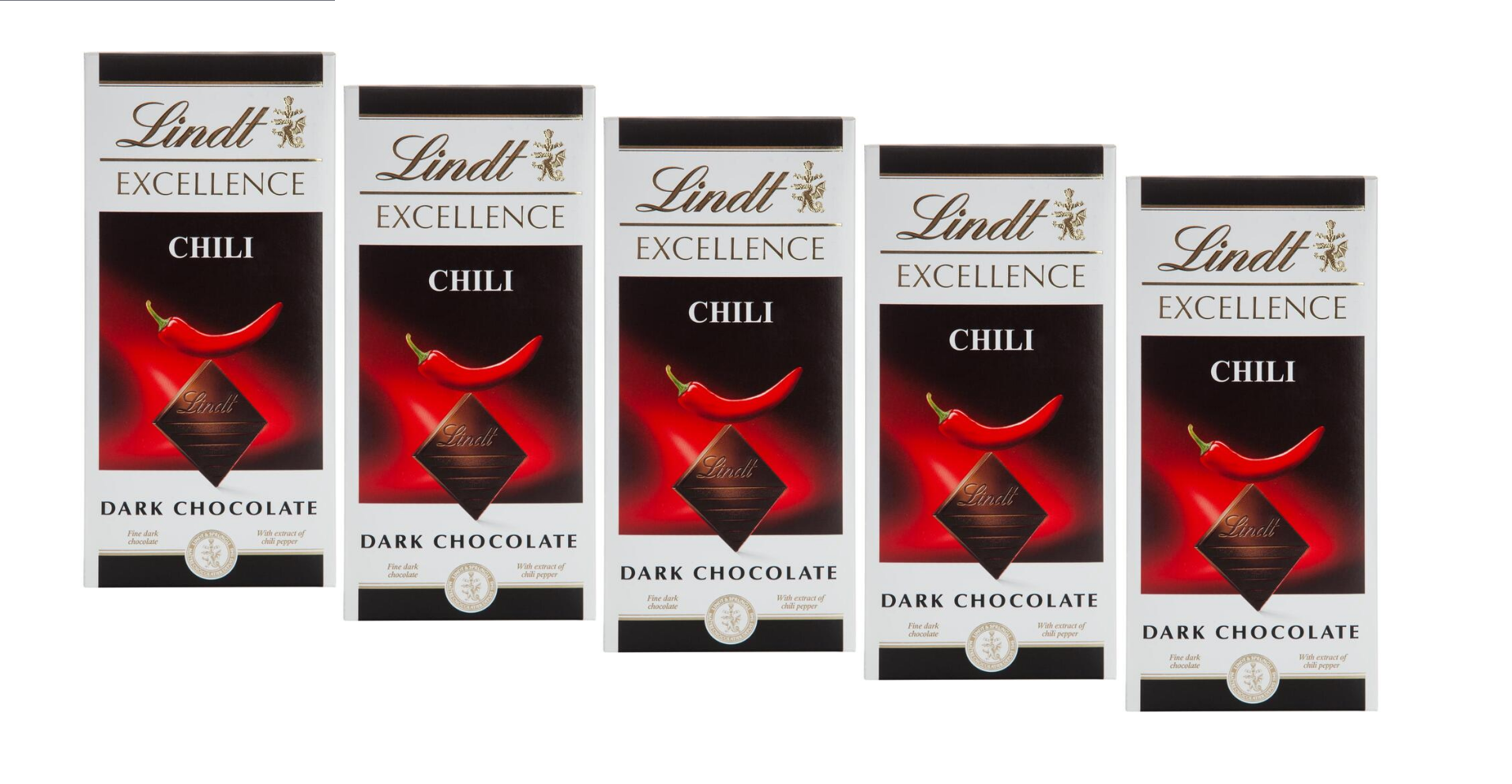 Темный шоколад Линдт, с экстрактом перца чили, ( 5 шт. х 100 г.)