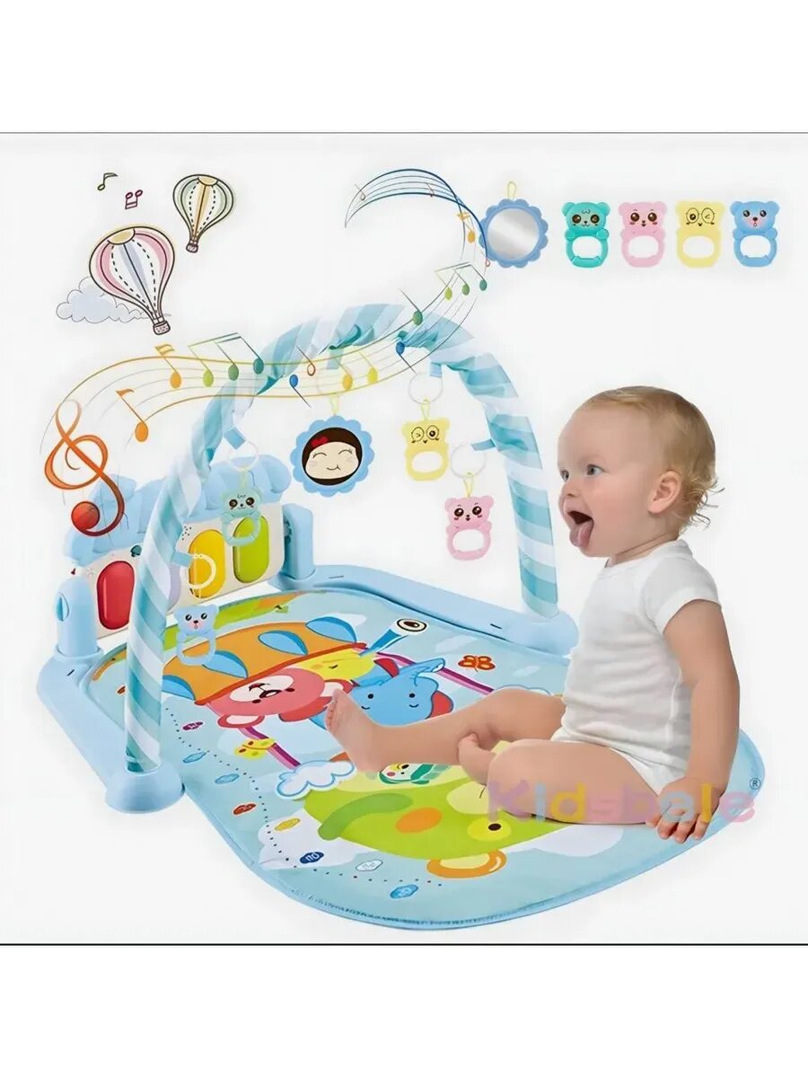 Развивающий коврик для малышей с музыкой и развлечениями, для детей
