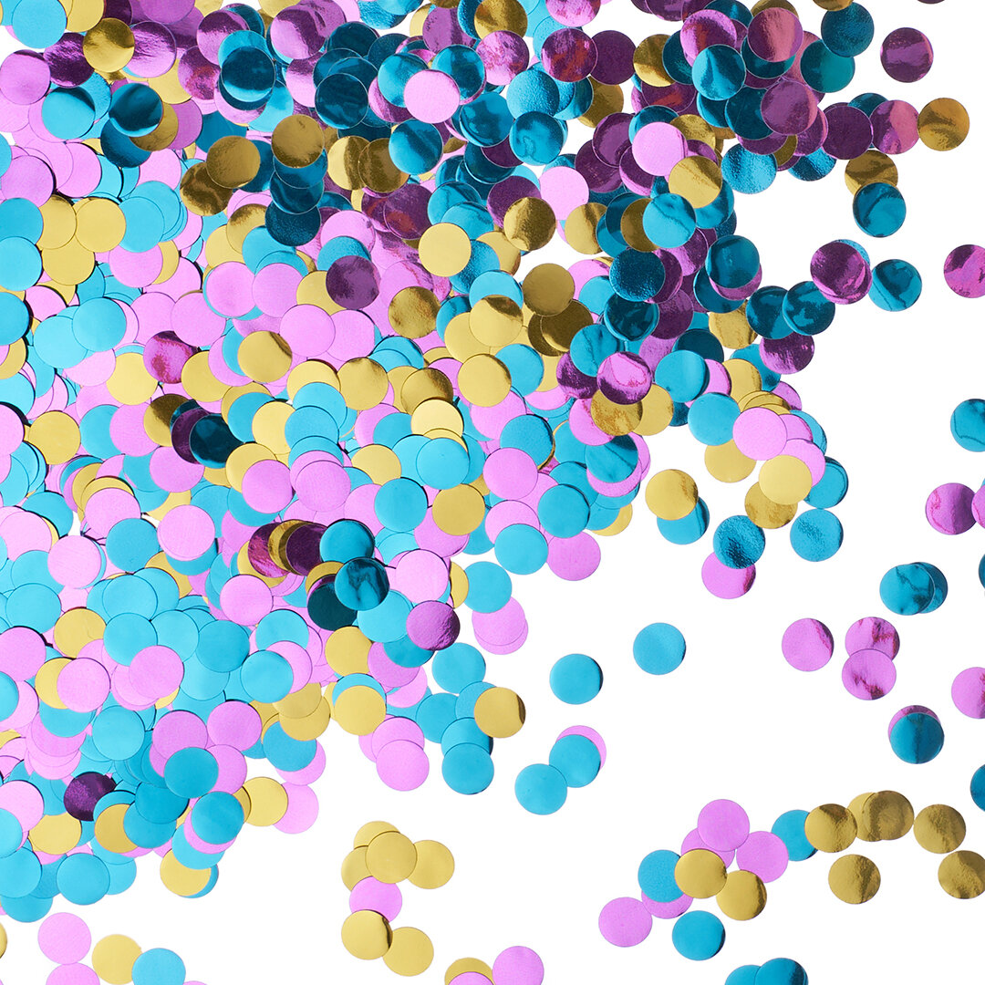 Конфетти Волна веселья Фольга круг Праздничный микс металлик 1 см 50 г