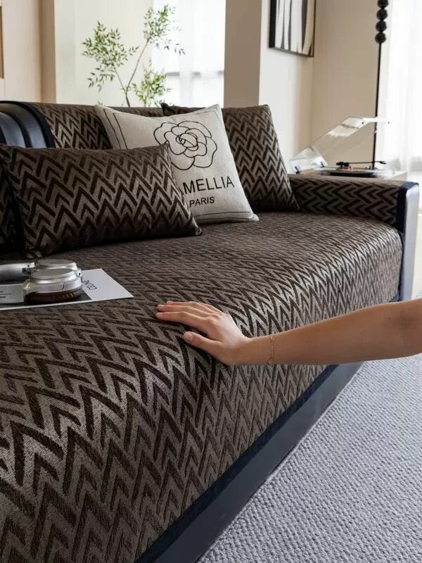 Дивандек накидка 90х300 см покрывало на диван кресло (90х300 /Цвет кофе)