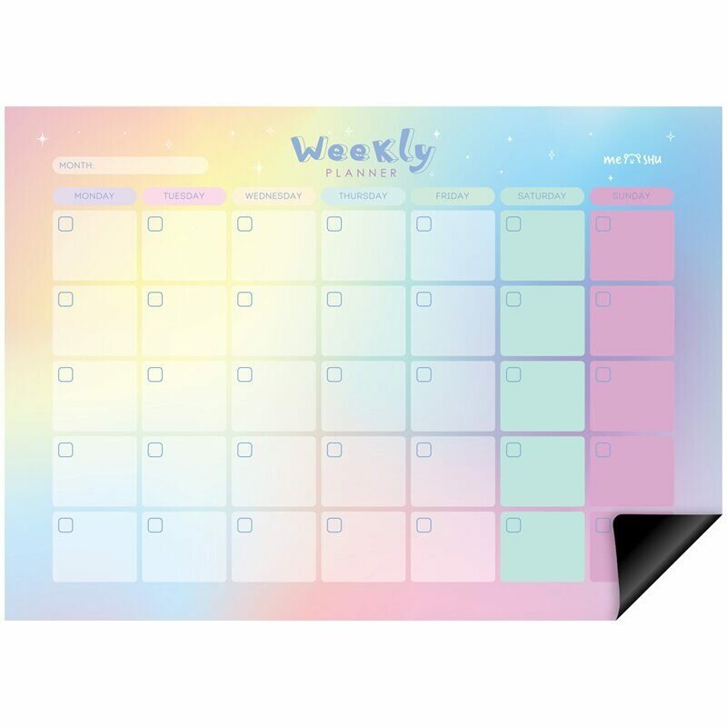 Магнитный планер на месяц MESHU А4, Gradient, с маркером, MS_47319/343704
