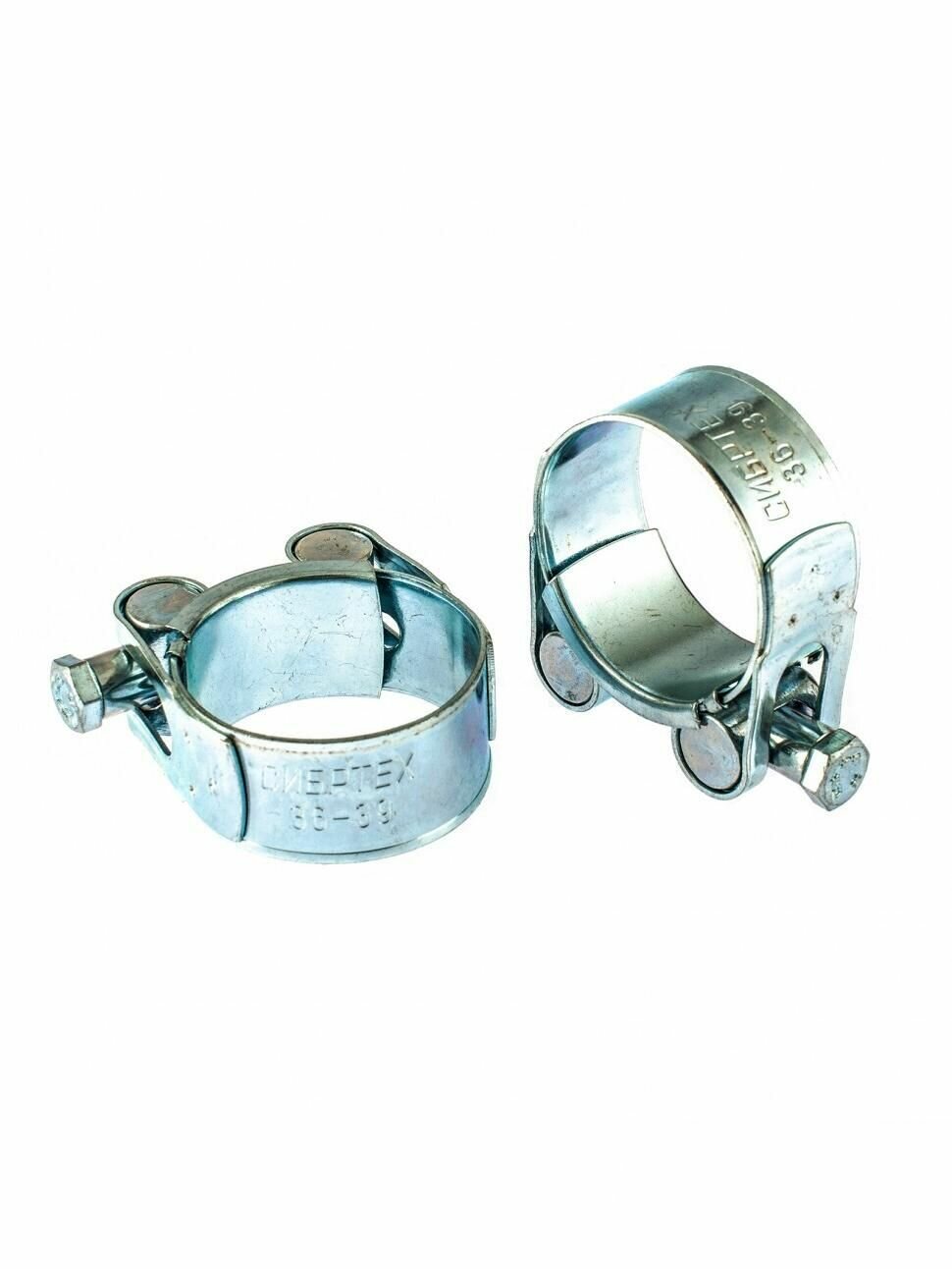 Хомуты металлические, силовые 36-39 мм, ширина 20 мм, шарнирный, W1, 2 шт Сибртех 47523