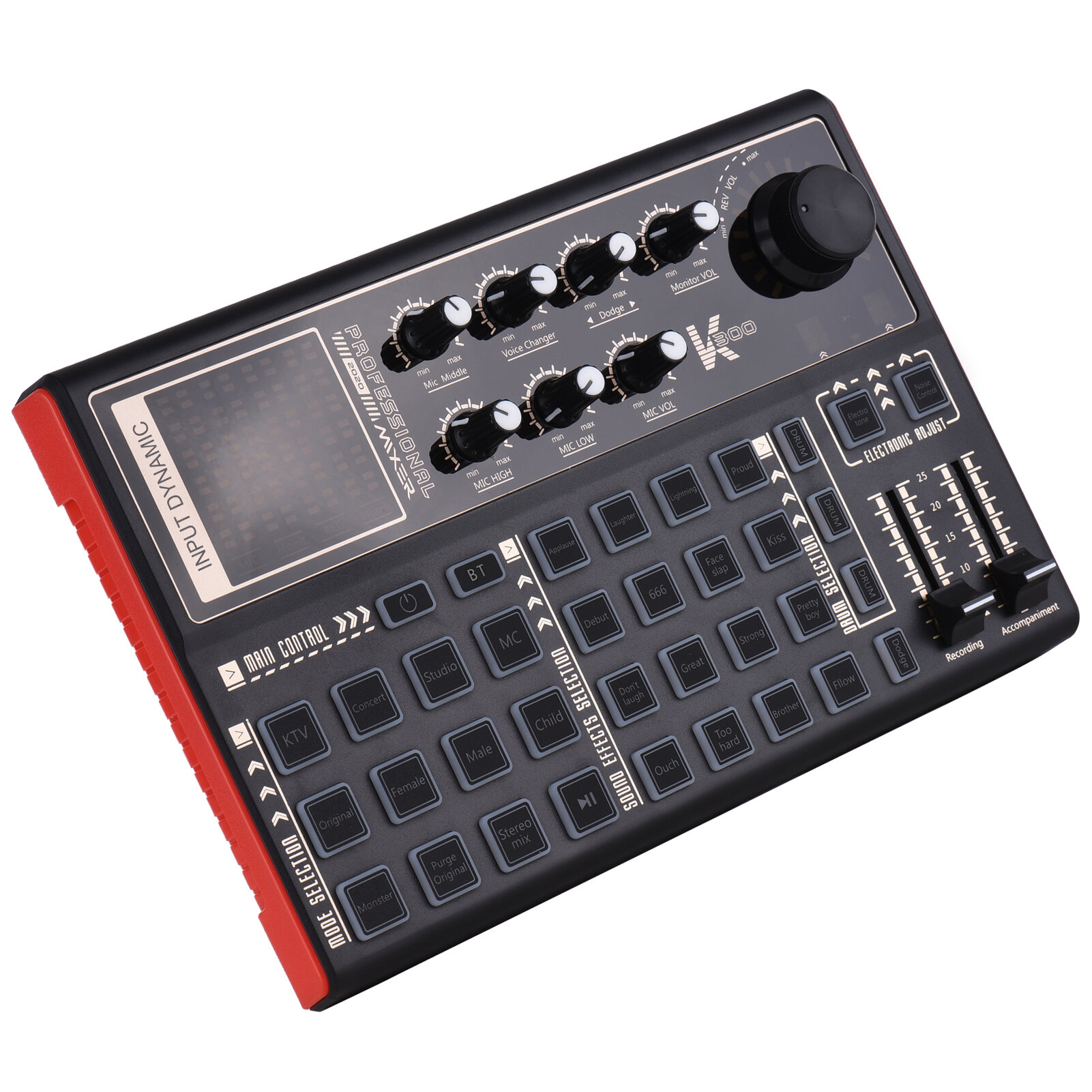 SK300 Live Sound Card Внешний преобразователь голоса Аудиомикшер Встроенная аккумуляторная батарея Несколько звуковых эффектов для потоковой передачи музыки Запись смартфона Компьютерная игра Караоке