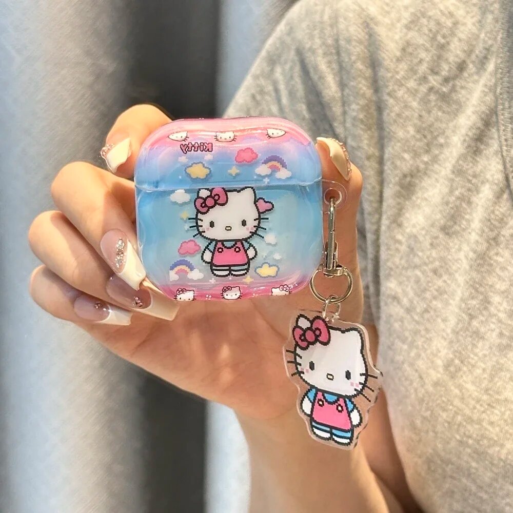 Чехол для наушников Sanrio Hello Kitty для Airpods 1, 2, 3, 4 Pro 2, беспроводной Bluetooth-гарнитура
